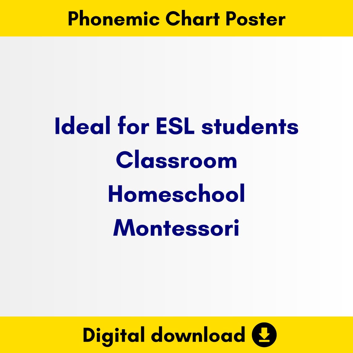Phonemic Chart Poster, Learn English Pronunciation, Digital Download ...