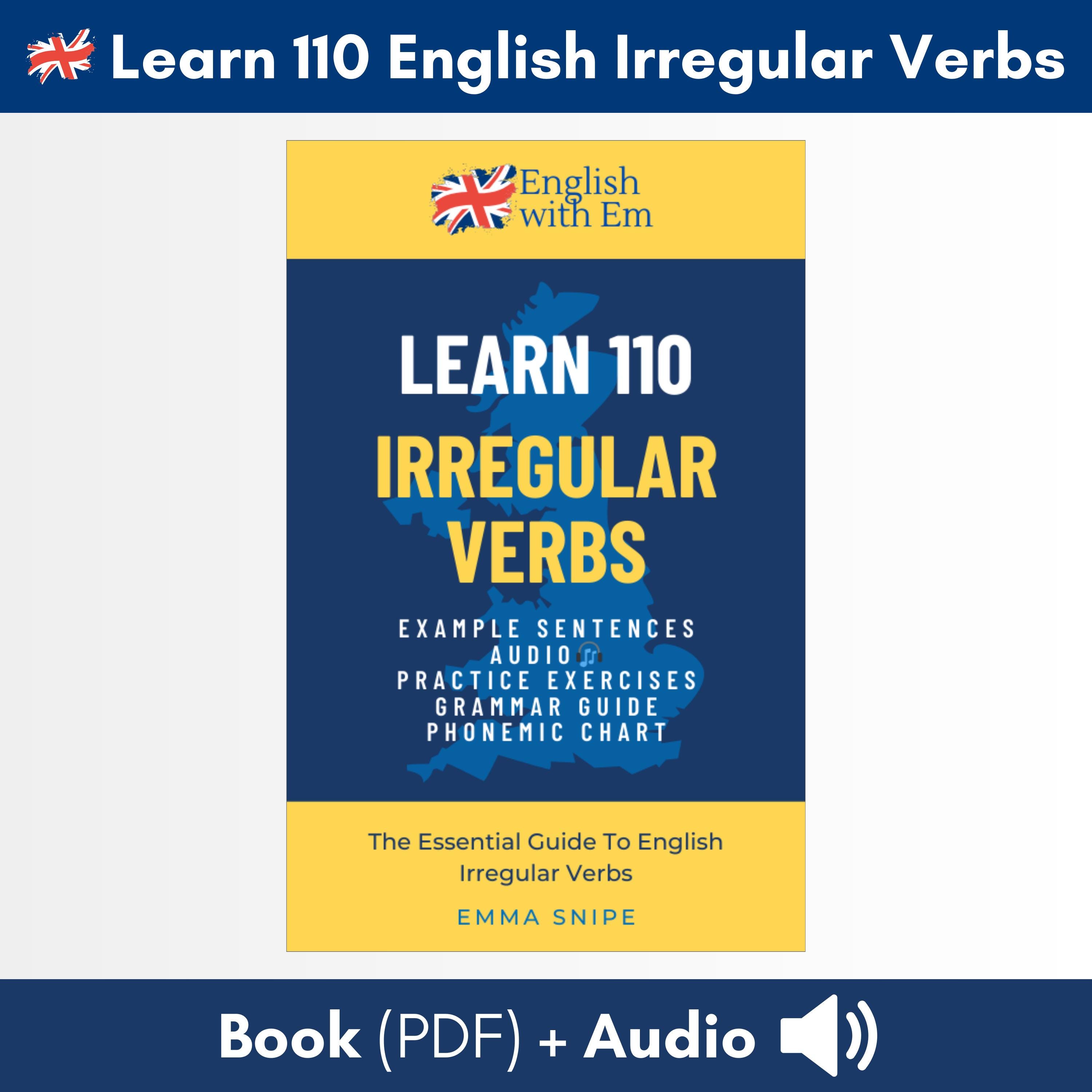 Learn 110 English Irregular Verbs - Book and Audio, English Grammar ...