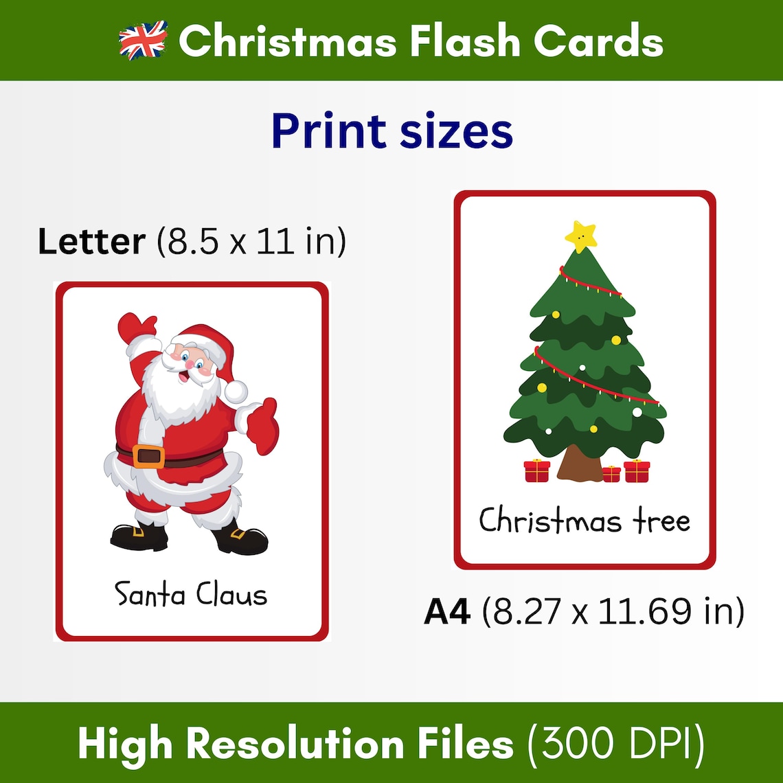 Christmas Flash Cards (flashcards) - Winter Flash Cards - Educational ...