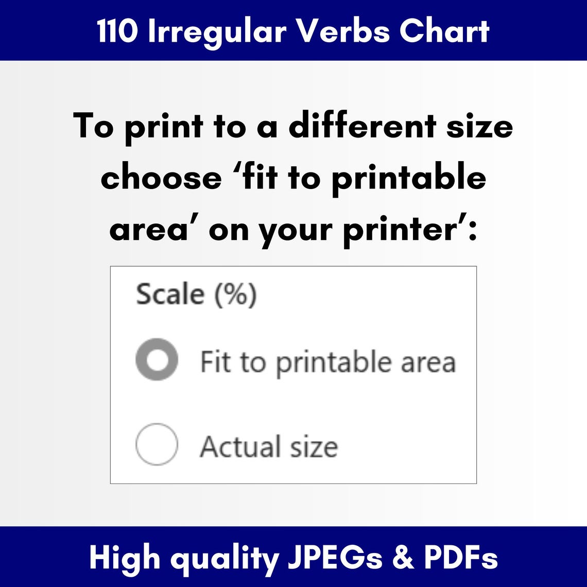 Learn 110 English Irregular Verbs, Irregular Verbs Poster, Printable ...