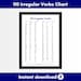 Learn 110 English Irregular Verbs, Irregular Verbs Poster, Printable ...