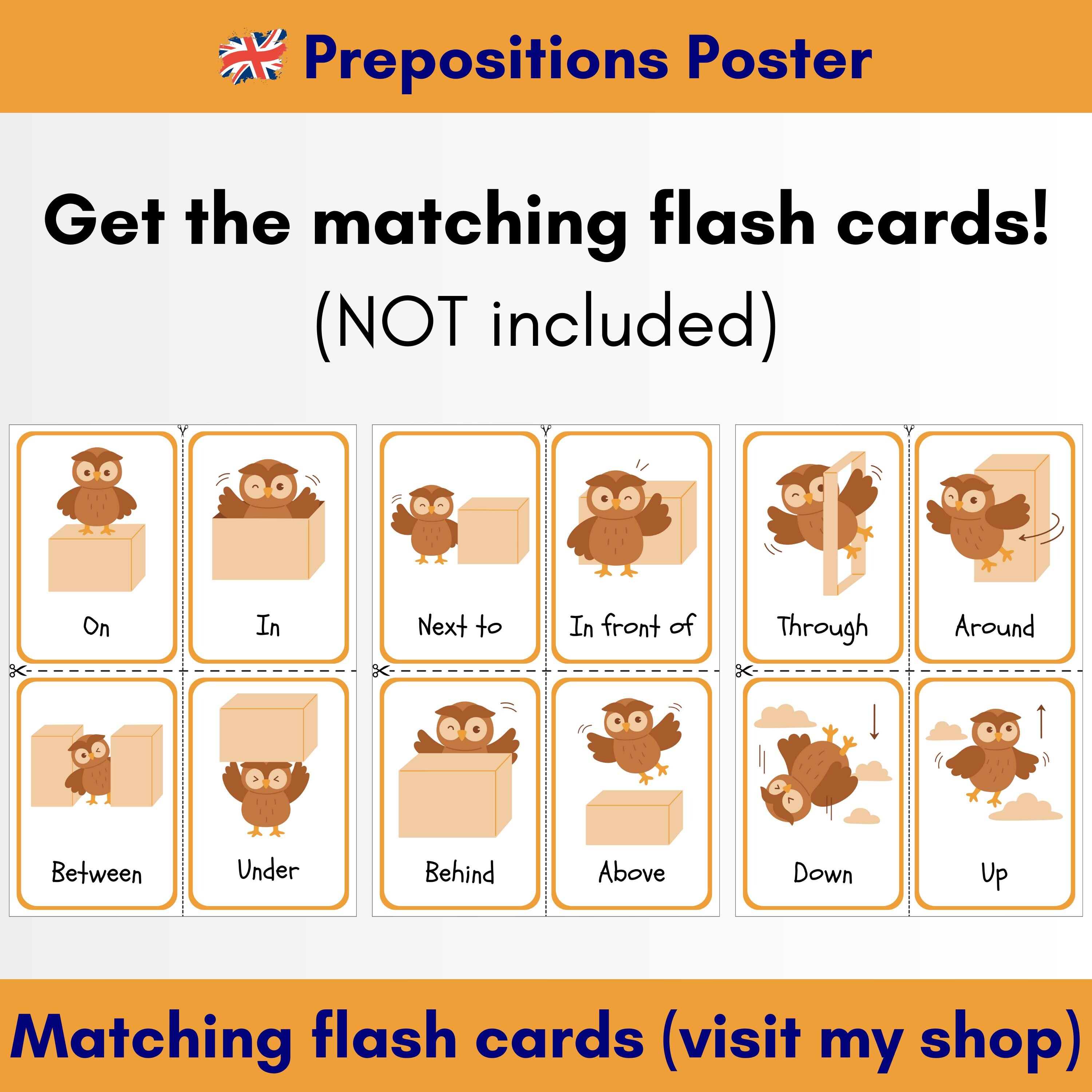 Prepositions Poster, Homeschool Print, Montessori Downloadable Prints ...