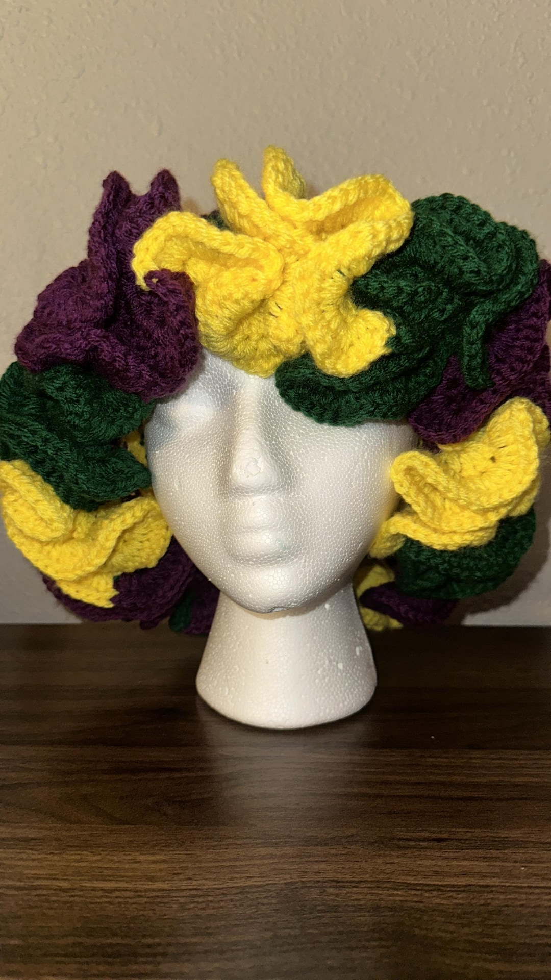 Mardi Gras Themed-crochet Ruffle Hat - Etsy
