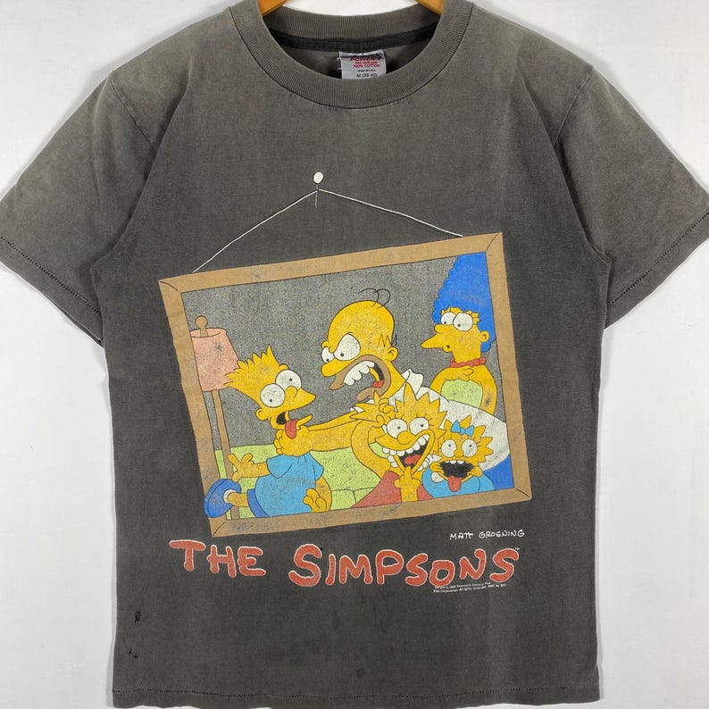 Rare!! Vintage 90's THE SIMPSONS Matt Groening Cartoon Distressed Tee ...
