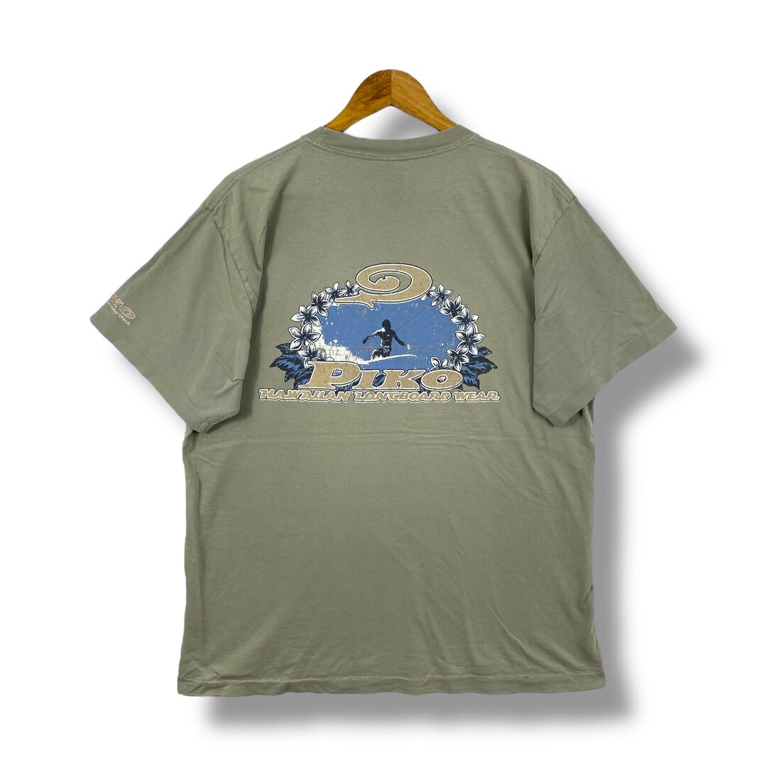 Rare!! Vintage 90's PIKO Hawaiian Longboard Wear Surfer Graphic Tee ...