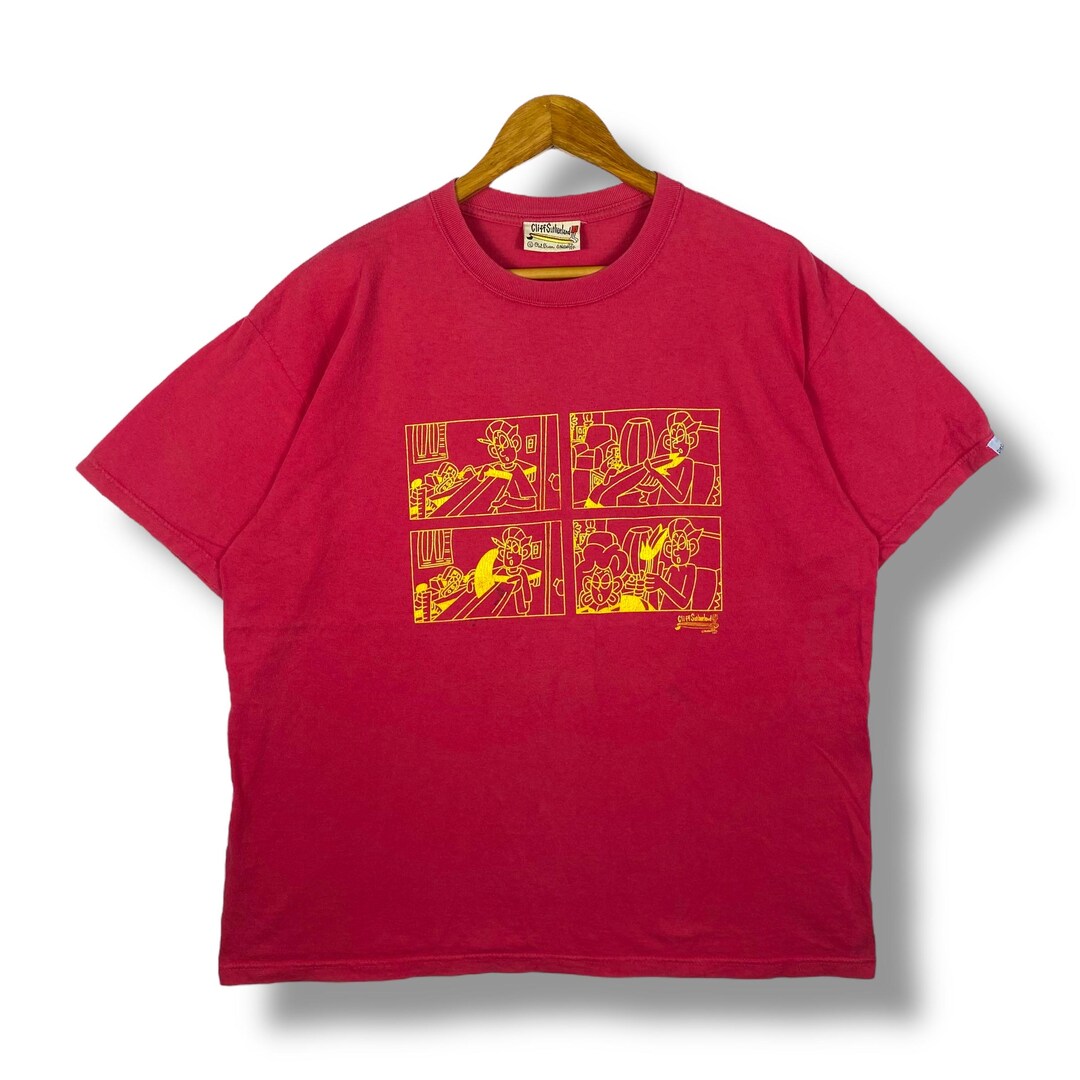 Rare!! Vintage CLIFF SUTHERLAND Cartoon Panel Graphic Tee Shirt Extra ...