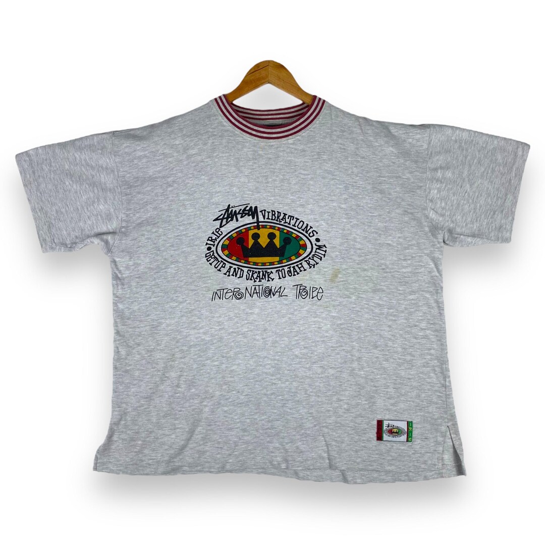 Rare Vintage 90's STUSSY Irie Vibrations International Tribe Tee Shirt Large Size Made in Usa - Etsy