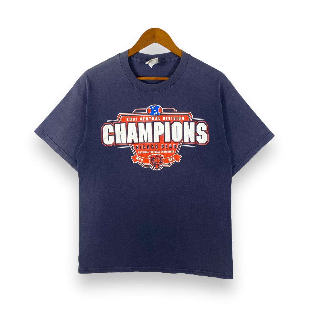 Rare!! Vintage CHICAGO BEARS Champions 2001 Central Division Tee Shirt ...
