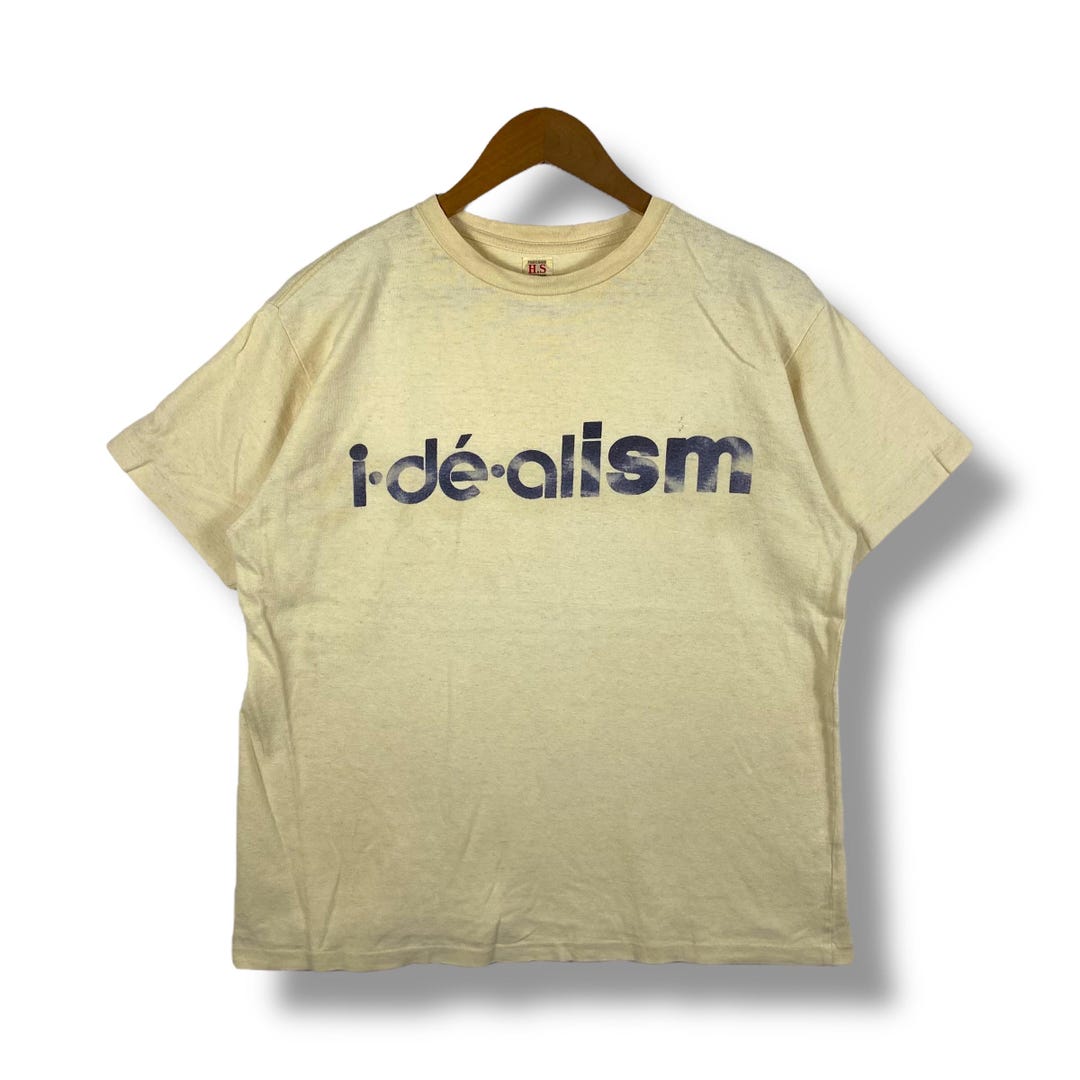 Rare!! Japanese Brand HERITAGE STONE "idealism" Hemp Tee Shirt Medium ...
