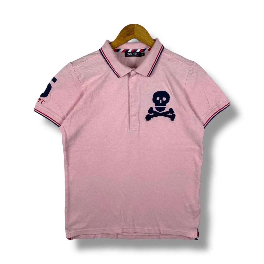 Rare!! BEAMS HEART by Beams Plus Embroidery Logo Polo Shirt Medium Size ...