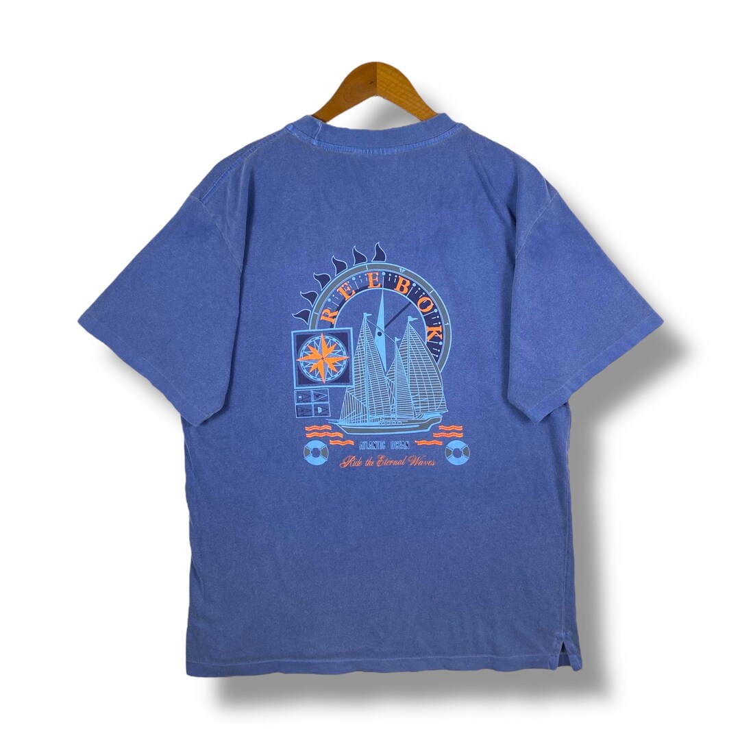 Rare!! Vintage 90's REEBOK MARINE Ride the Eternal Waves Tee Shirt ...