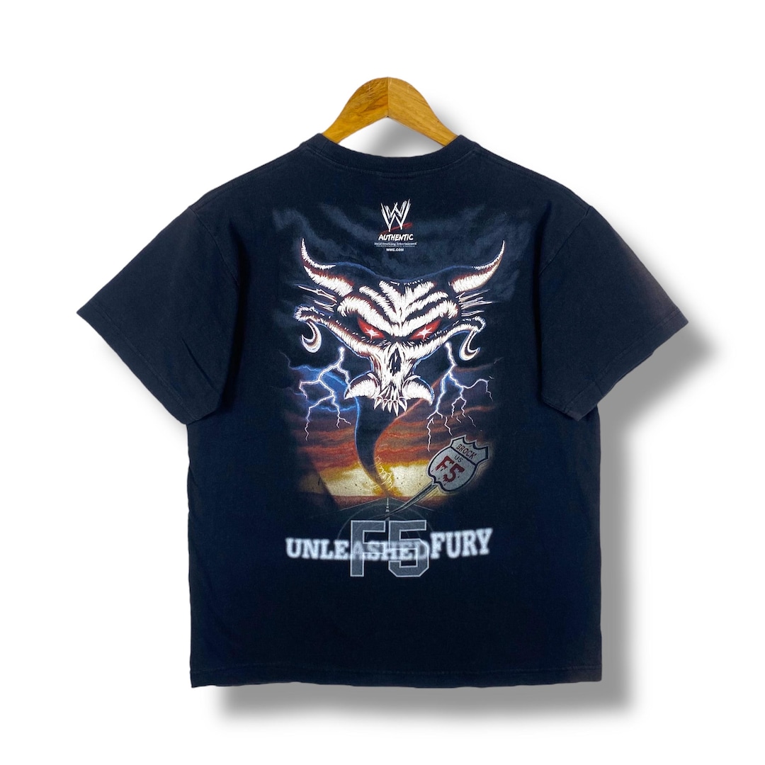 Rare!! Vintage 00's BROOK LESNAR F5 Unleashed Fury Wrestling Tee Shirt ...