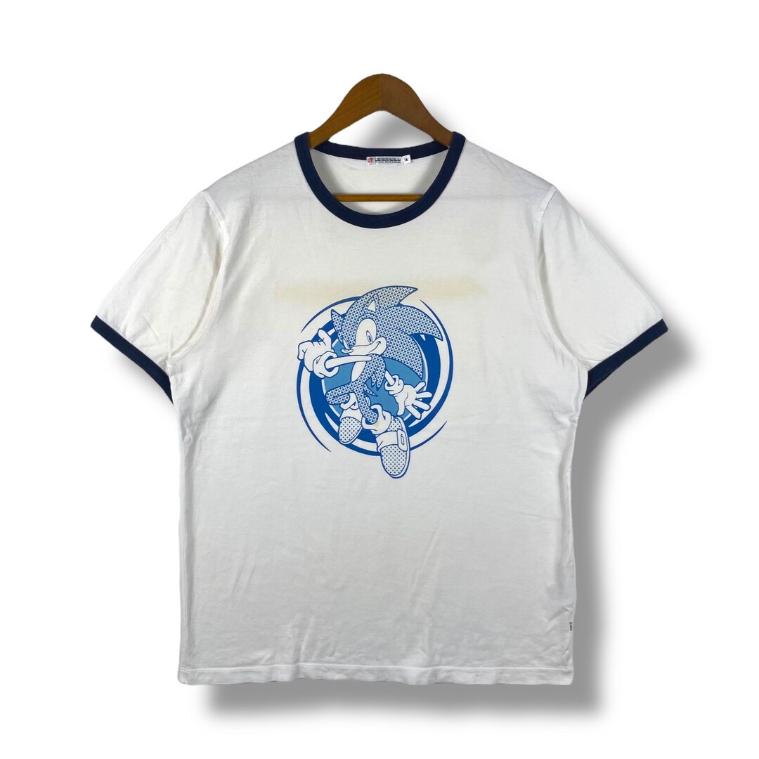 Rare!! SONIC THE HEDGEHOG by Sega Cartoon Game Graphic Tee Shirt Extra ...