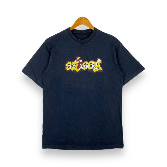 Rare!! Vintage STUSSY HAZE Graffiti Spellout Faded Bl… - Gem