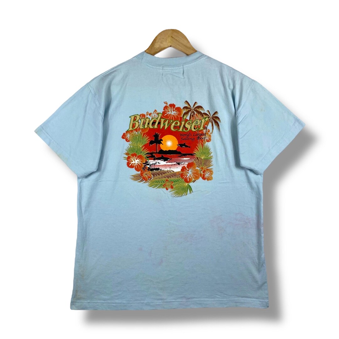 Vintage 90s Budweiser Hawaiian Sunset Graphic Tee - Medium - Etsy