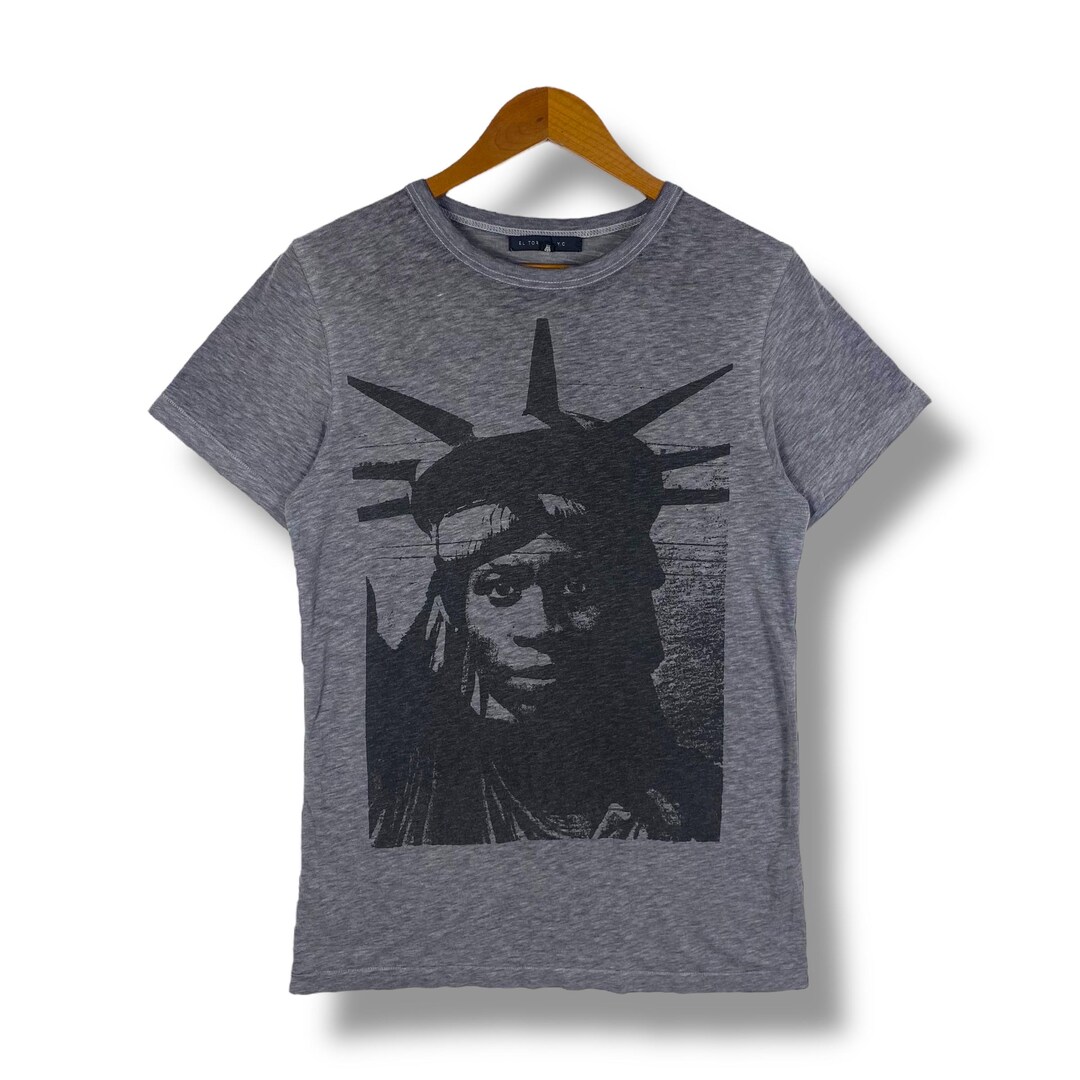 Rare!! ELITORIA NYC Jean-michel Basquiat Statue of Liberty Graphic Tee ...