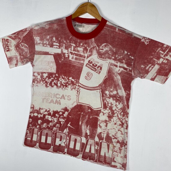 Rare!! Vintage 90's MICHAEL JORDAN Usa National Baske… - Gem