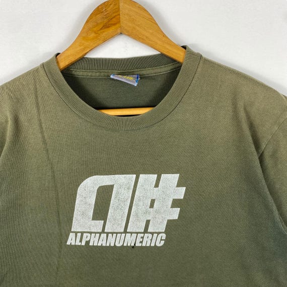 Rare!! Vintage 00's ALPHANUMERIC Logo Graphic Faded D… - Gem