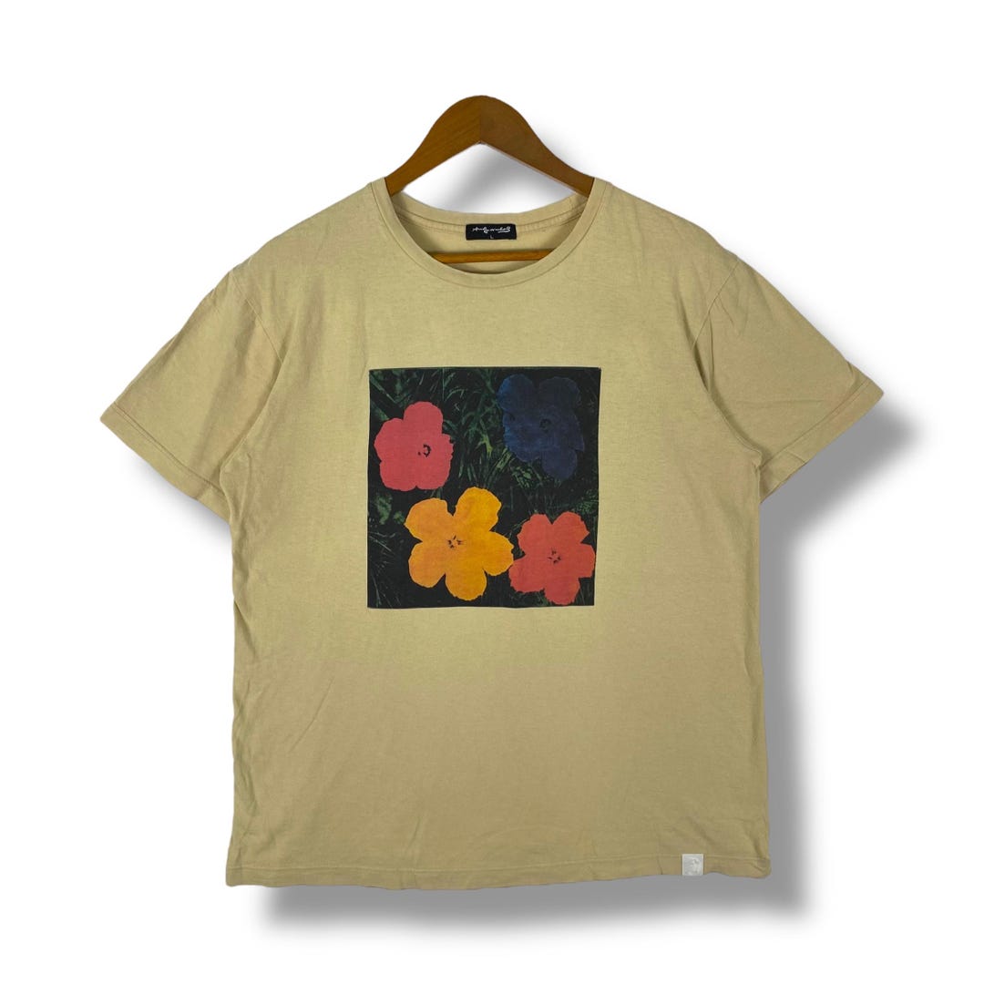 Rare!! Vintage 00's ANDY WARHOL "flowers" Art Tee Shirt Large Size - Etsy