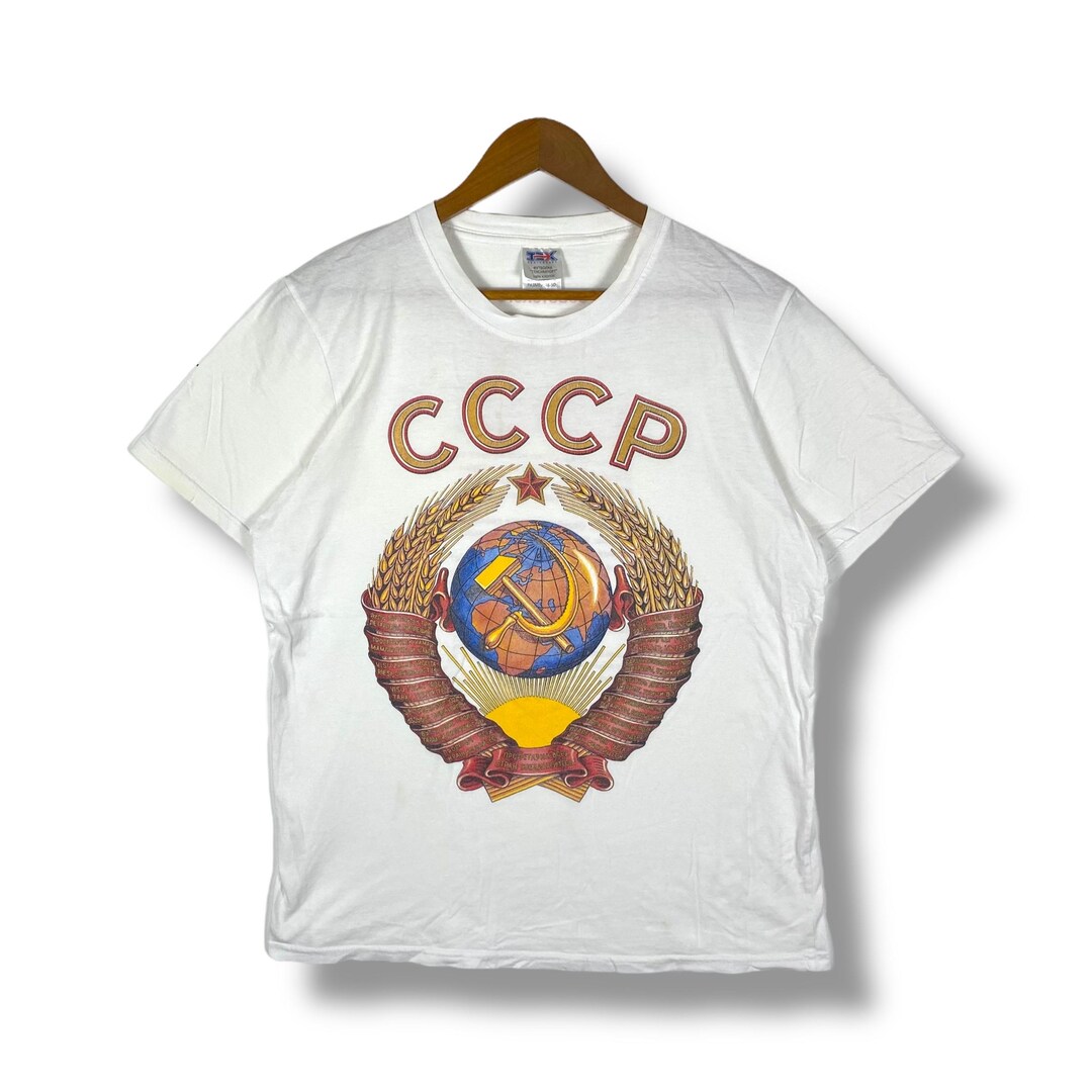 Rare!! Vintage CCCP Soviet Union Graphic Tee Shirt Large Size - Etsy