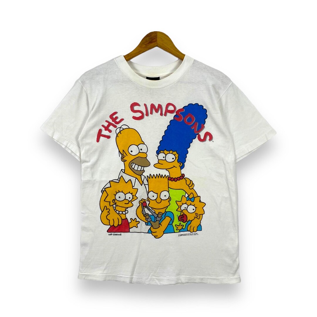 Rare!! Vintage 80's THE SIMPSONS Mark Groening Cartoon Tee Shirt Medium ...