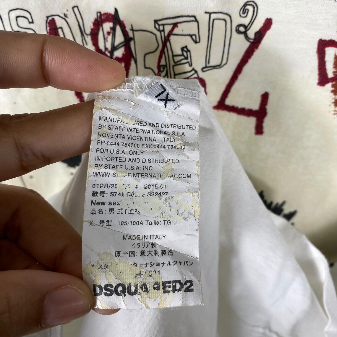 Rare DSQUARED 2 Jean-michel Basquiat 1964 Art Tee Shirt Extra Large ...