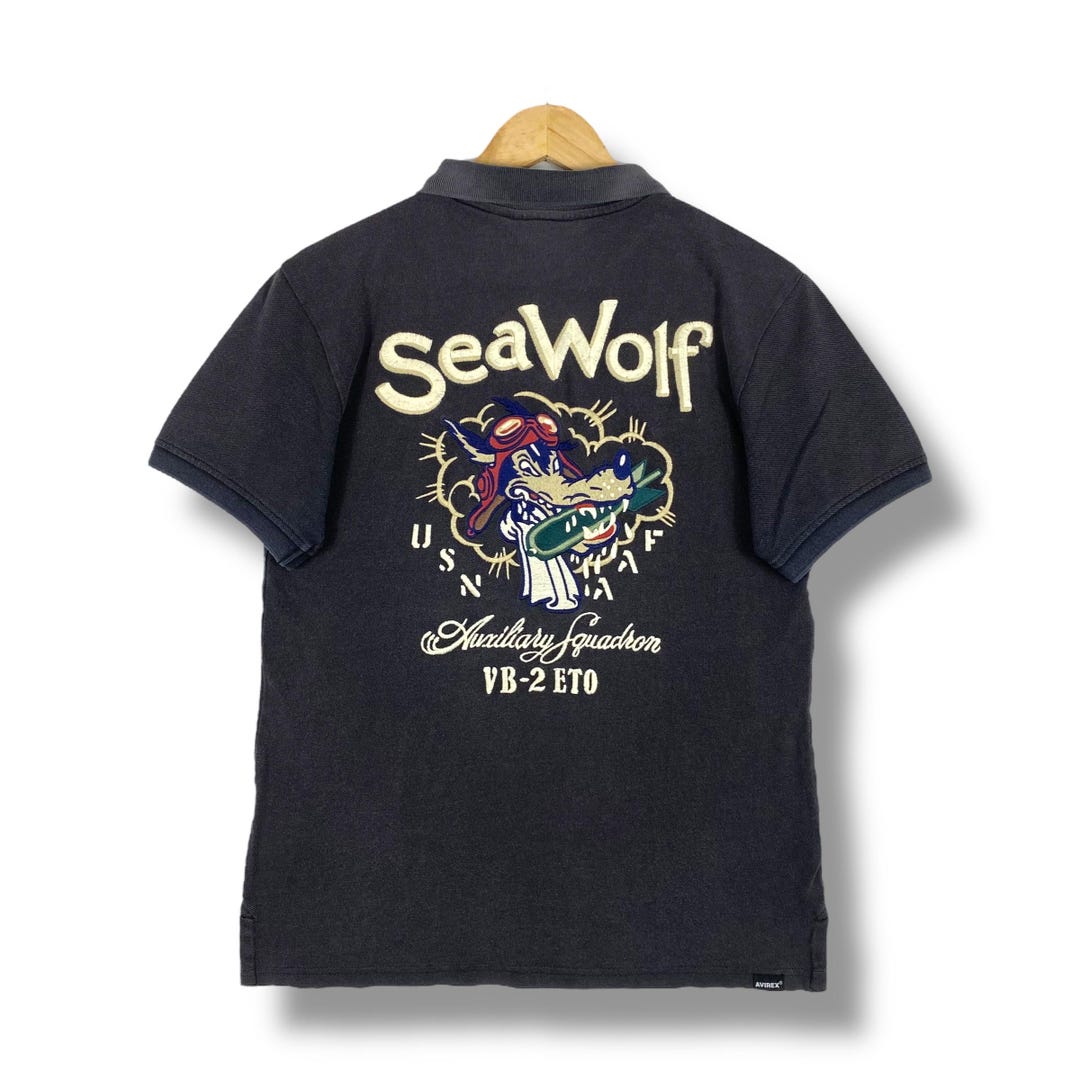 Rare!! AVIREX SEAWOLF USN Embroidery Logo Polo Shirt Medium Size - Etsy