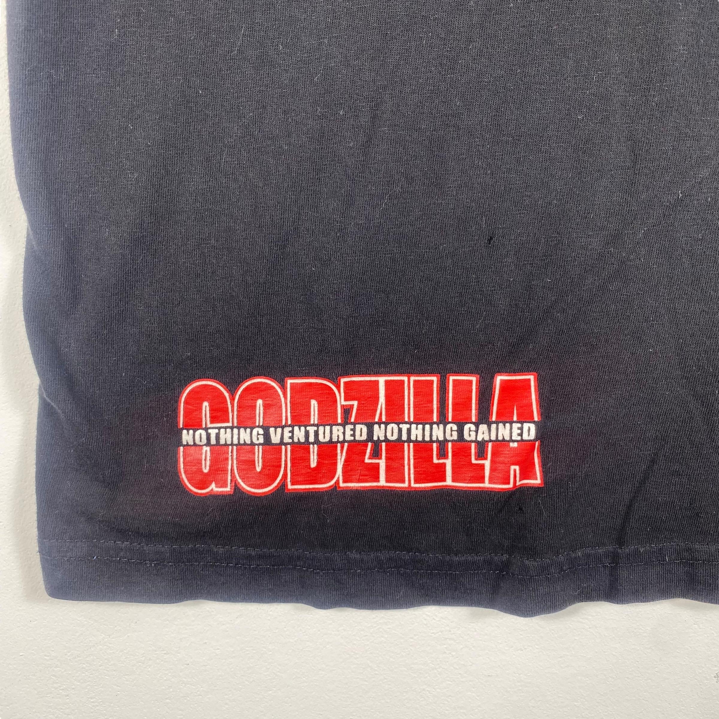 Rare!! GODZILLA Nothing Ventured Nothing Gained Big Graphic Tee Shirt 4 ...