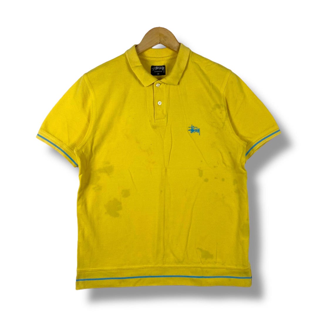 Rare!! Vintage 00's STUSSY Small Embroidery Logo Stains Polo Shirt ...