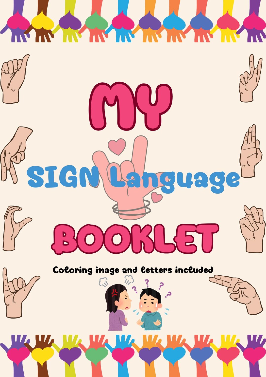 ASL Sign Language and Coloring Book Bundle Activities Editable Print ...