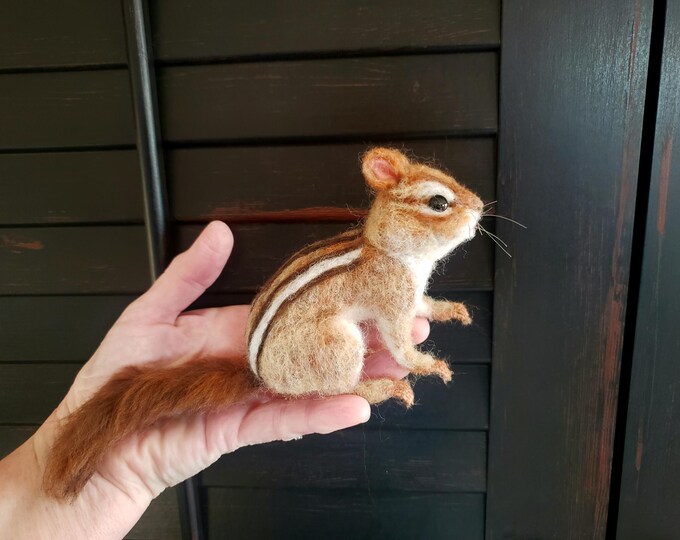 Needle Felted Realistic Chipmunk - Etsy