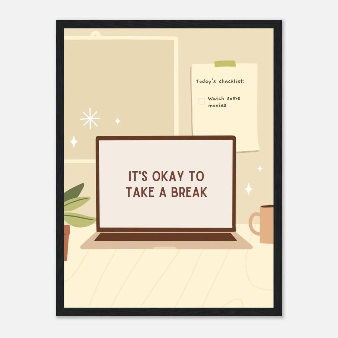 Motivational Wall Art Gift Quote Poster Art Decoration It's Okay to ...