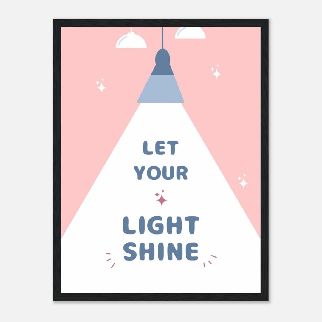 Motivational Wall Art Gift Quote Poster Art Decoration Let Your Light ...