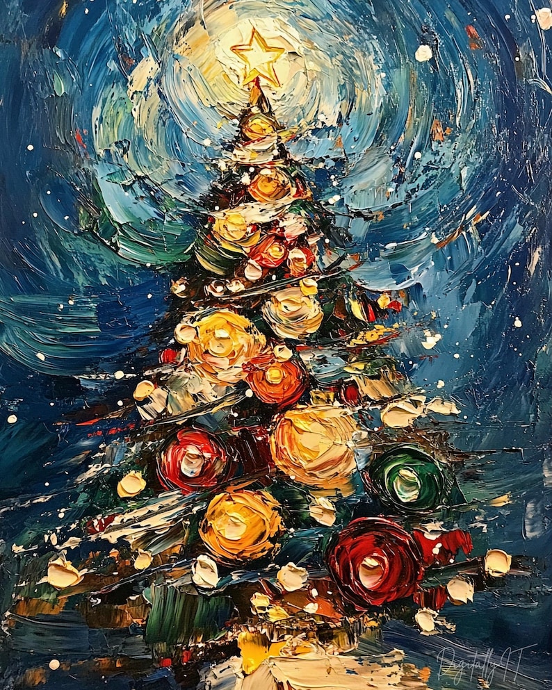 Van Gogh Inspired Christmas Tree - Etsy