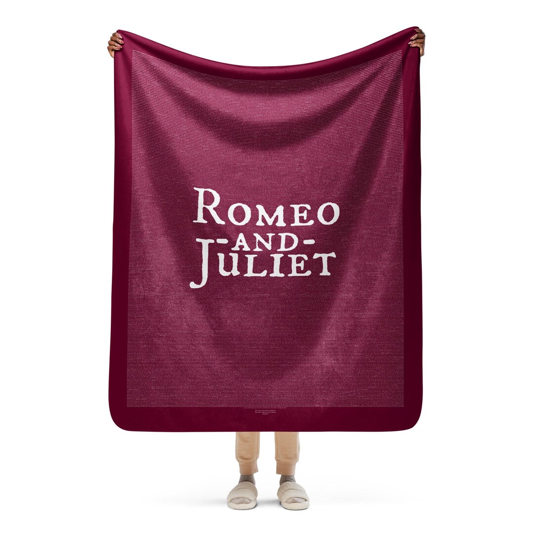 Romeo and Juliet Full Text Sherpa Blanket - Deep Red - FREE SHIPPING ...