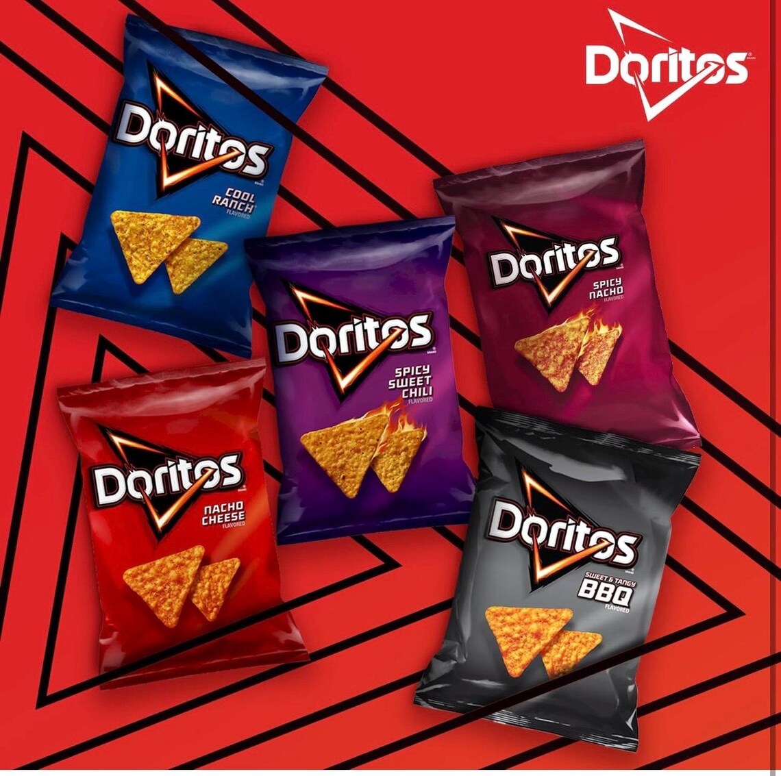 10 Packs Doritos Tortilla Chips, Nacho Cheese, 1 Oz Bag - Etsy