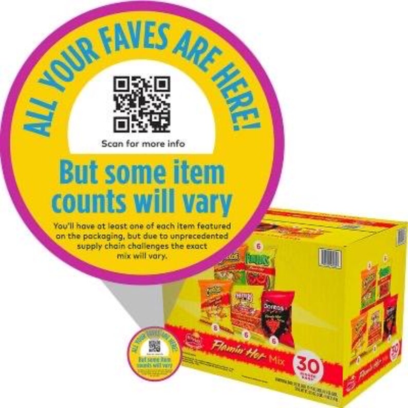 Frito-lay Flamin Hot Mix (30 Pack) - Etsy