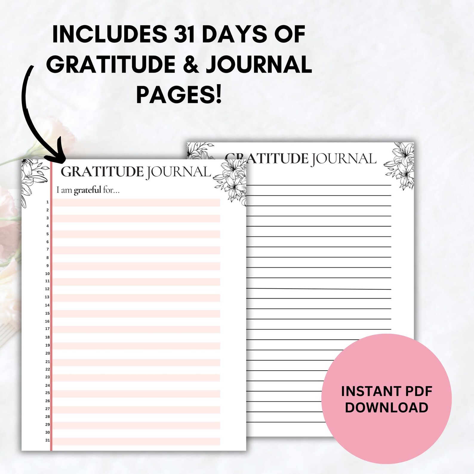 Printable Gratitude Journal Template, Guided Christian Journal, Faith ...