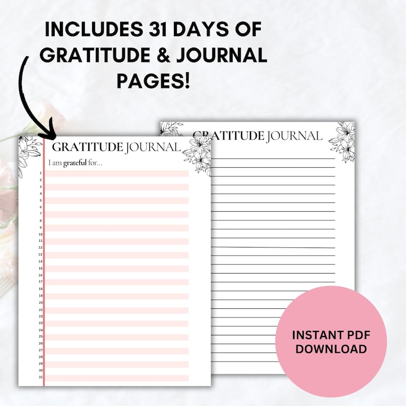 Printable Gratitude Journal Template, Guided Christian Journal, Faith ...