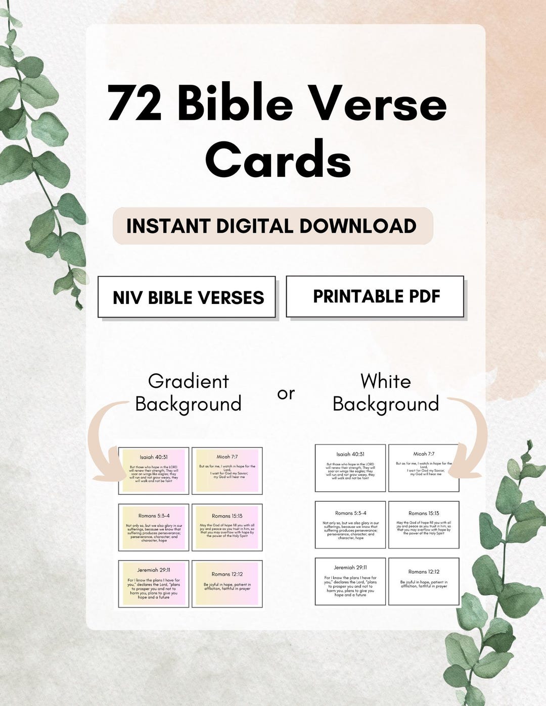 Bible Verse Cards, Scripture Cards, Daily Devotional Cards, Faith ...