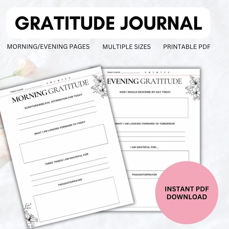 Printable Gratitude Journal Template, Guided Christian Journal, Faith ...