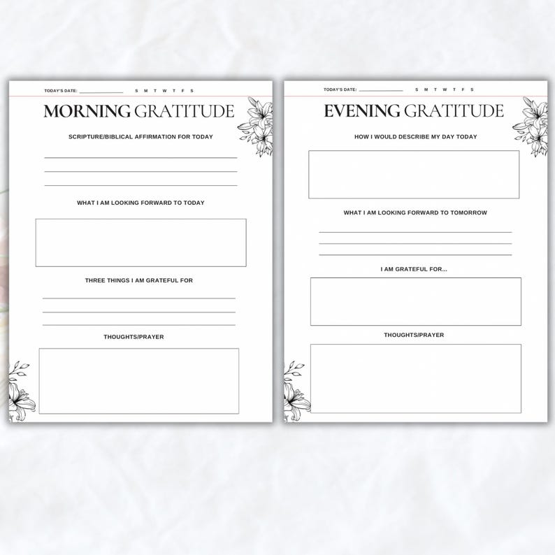 Printable Gratitude Journal Template, Guided Christian Journal, Faith ...