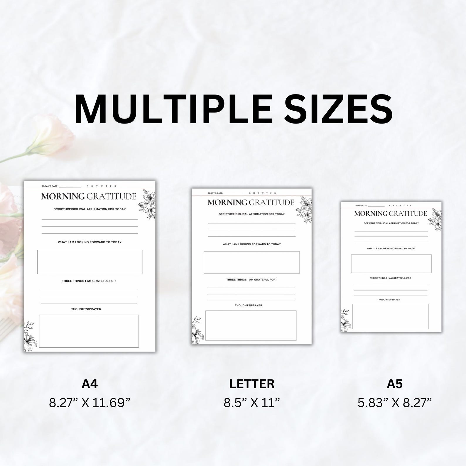 Printable Gratitude Journal Template, Guided Christian Journal, Faith ...