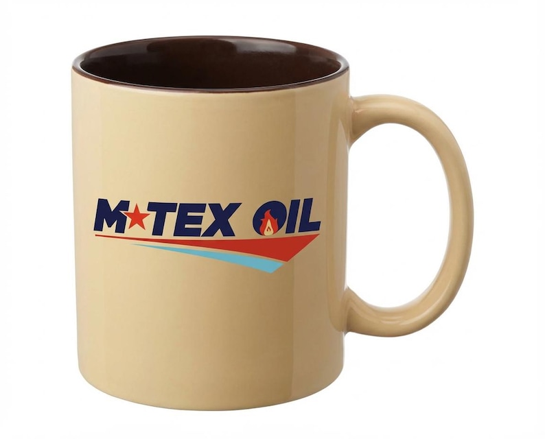 Hand Finished Ceramic Mug, M-tex Oil Logo, Rustic Landman Cup (11oz) - Etsy