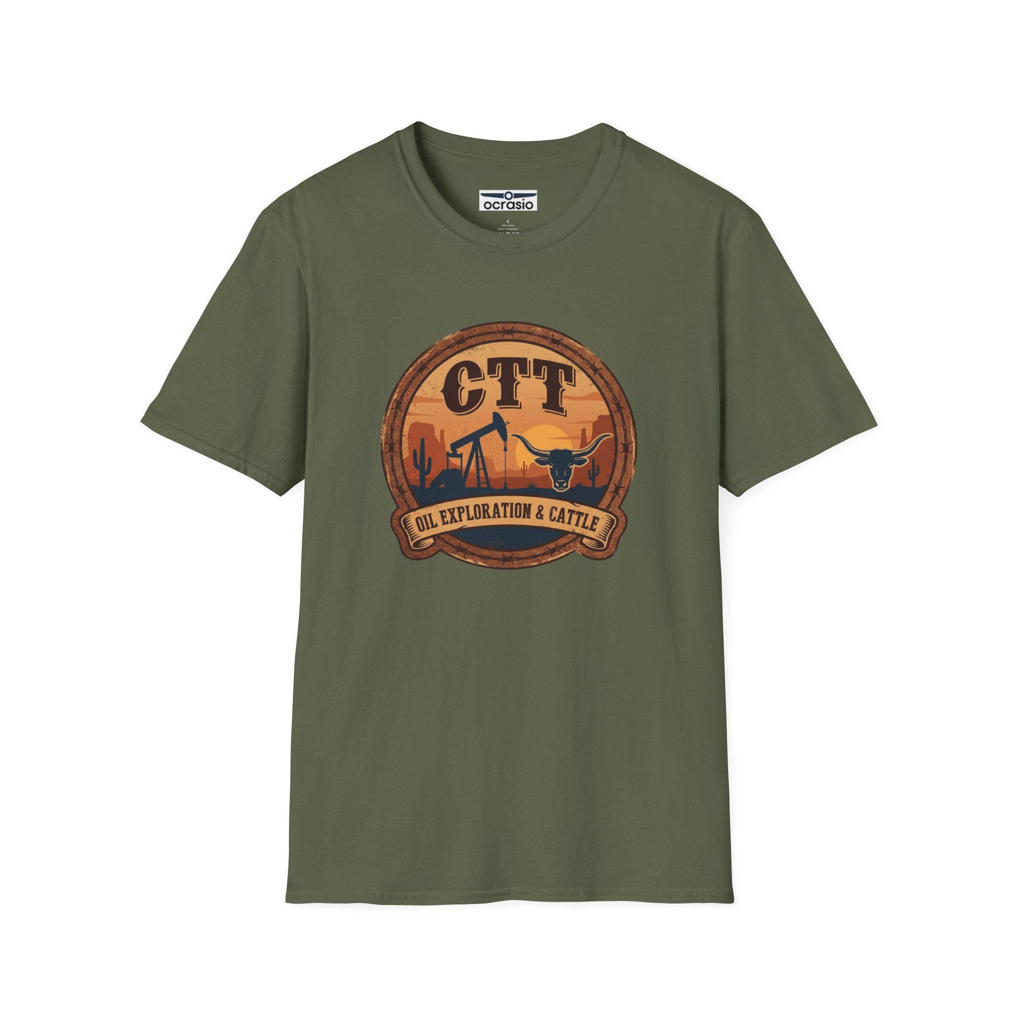 CTT Oil Exploration & Cattle West Texas Design T-shirt | Oilfield Ranch ...
