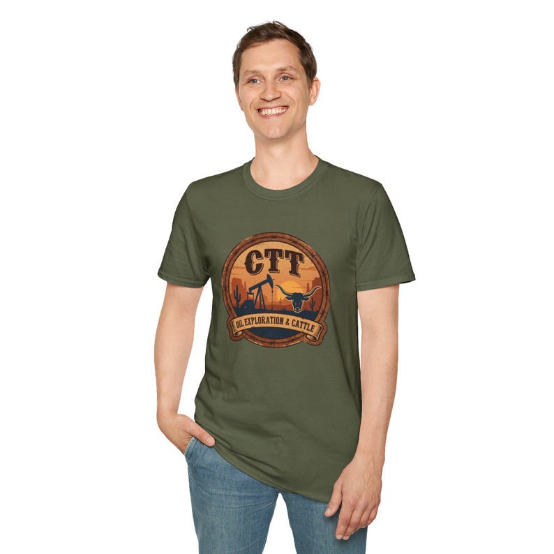 CTT Oil Exploration & Cattle West Texas Design T-shirt | Oilfield Ranch ...