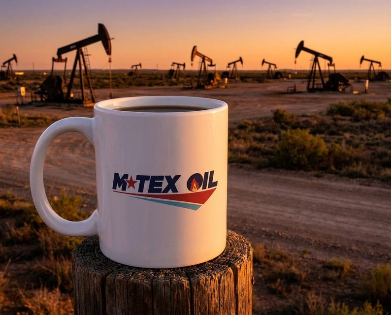 Mtex Oil Ceramic Mug W/ Small Logo, (11oz, 15oz) | Landman Cup - Etsy
