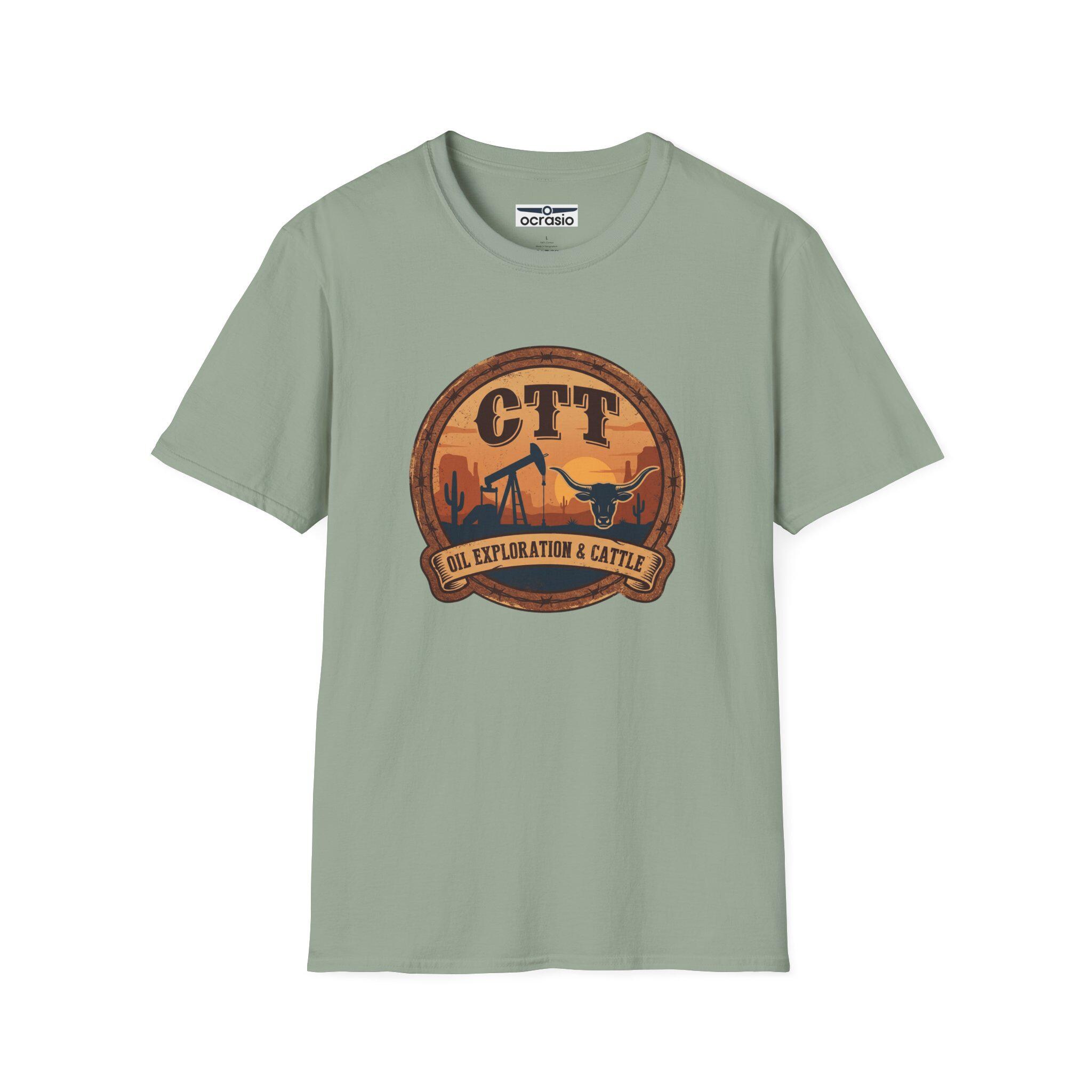CTT Oil Exploration & Cattle West Texas Design T-shirt | Oilfield Ranch ...
