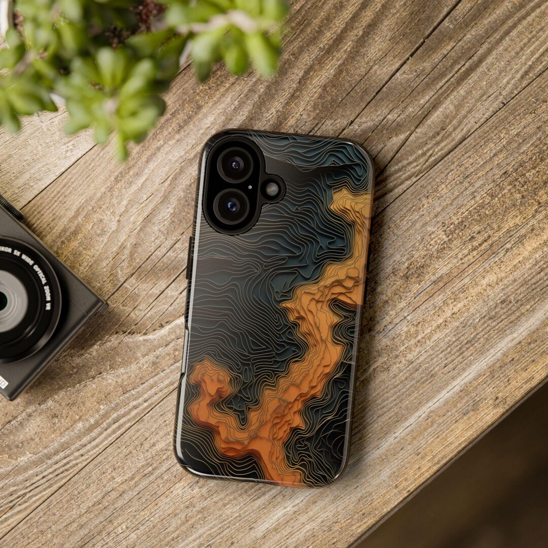 Golden Topography Phone Case Nature Lover Phone Case iPhone and Samsung ...
