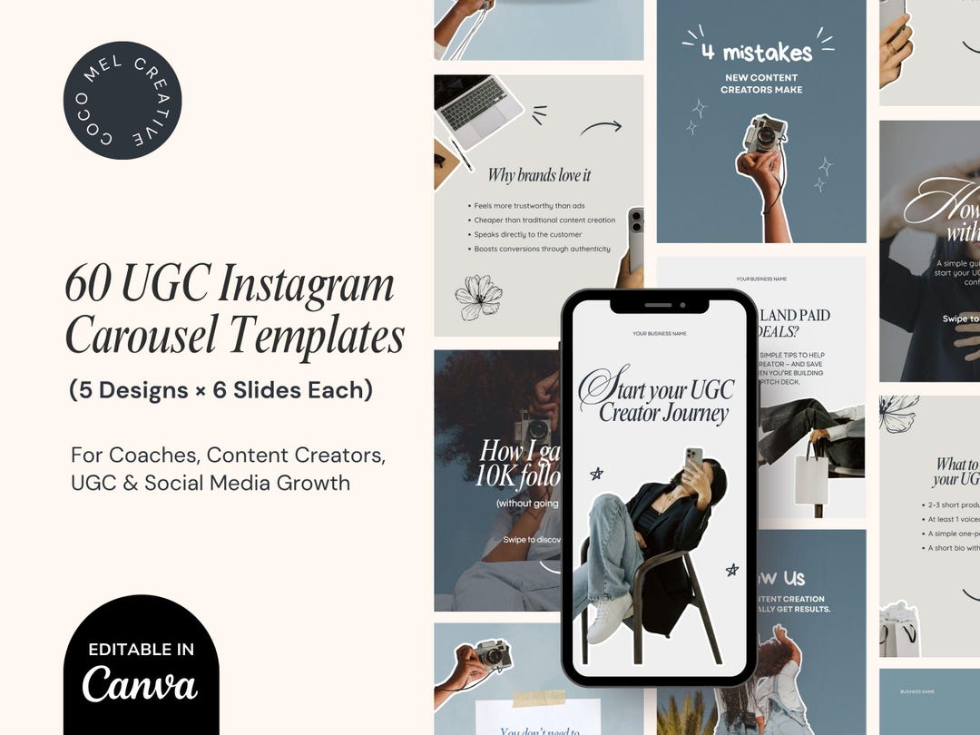 Viral Carousel Instagram Templates Editable Aesthetic Canva Templates ...